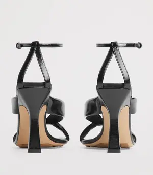 Bottega Veneta Calfskin Riva Heeled Sandals 90 - Black