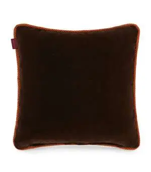 Etro Cotton Embroidered Somerset Cushion - Brown