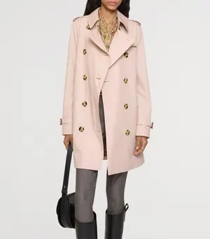 Burberry The Kensington Tropical Gabardine Trench Coat - Pink