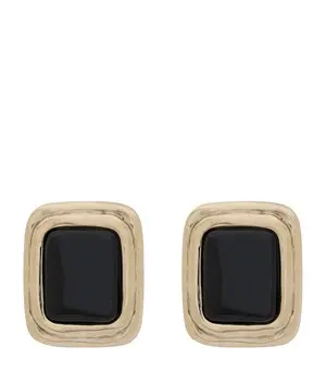 Saint Laurent Cabochon Clip-on Earrings - Black