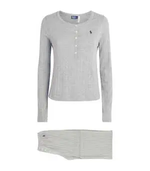 Polo Ralph Lauren Cotton Henley Pyjama Set - Grey