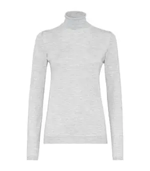 Brunello Cucinelli Grey Roll Neck Jumper