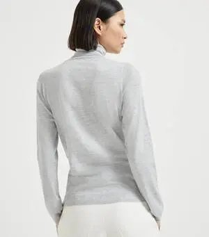 Brunello Cucinelli Cashmere-silk-blend Rollneck Sweater - Grey