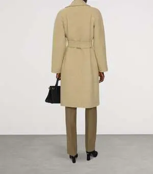 Burberry Wool Reversible Hooded Wrap Coat - Beige
