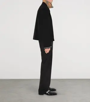 Burberry Cotton Gabardine Harrington Jacket - Black