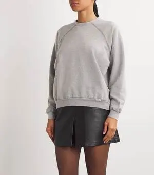 MOTHER Cotton The Biggie Concert Sweatshirt - Grey