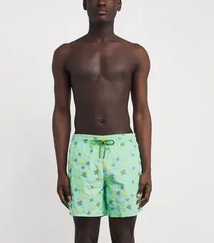 Vilebrequin Embroidered Turtle Mistral Swim Shorts - Blue