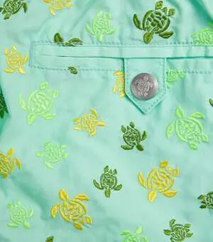 Vilebrequin Embroidered Turtle Mistral Swim Shorts - Blue