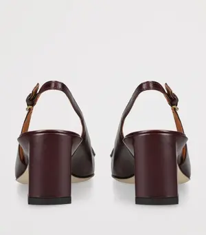TOD'S Leather Slingback Pumps - Brown