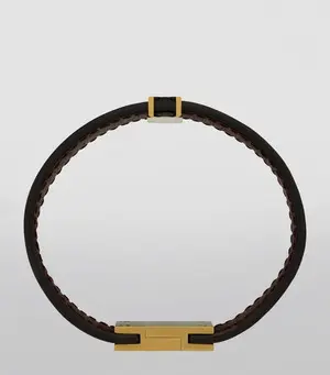Saint Laurent Cassandre Leather Bracelet
