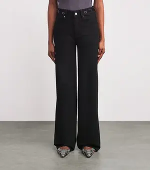 Paige Sasha Wide-leg Jeans - Black