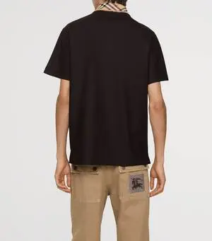 Burberry Cotton Check-collar Polo Shirt - Brown