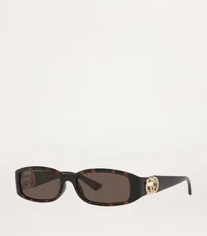 Gucci Slim Rectangular Sunglasses - Brown
