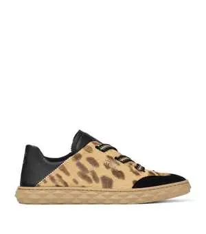 JIMMY CHOO Diamond Light Flex Leather Sneakers - Beige