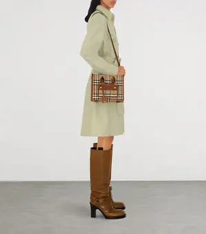 Burberry Mini Check Freya Tote Bag - Brown