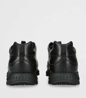 John Lobb Leather Stream Laced Sneakers - Black