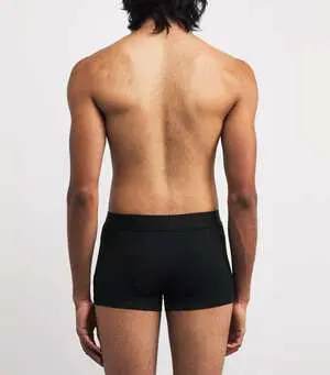 Emporio Armani Stretch-cotton Logo Trunks - Black