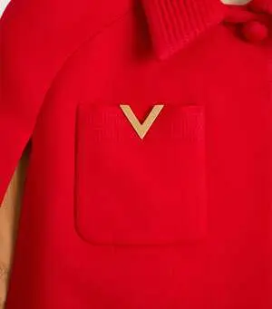 Valentino Garavani Wool-silk Cape - Red