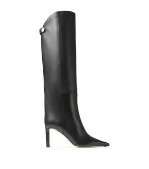 JIMMY CHOO Alizze 85 Leather Knee-high Boots - Black