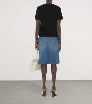 Burberry Cotton T-shirt With Knight Stamp - Black