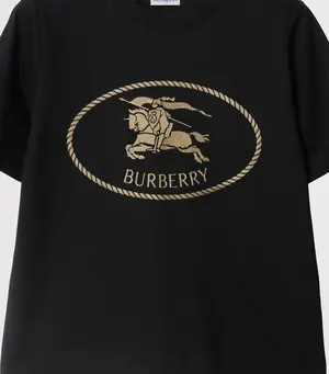 Burberry Cotton T-shirt With Knight Stamp - Black