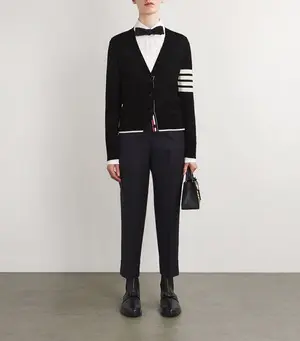 Thom Browne Virgin Wool Striped Cardigan