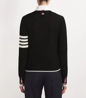 Thom Browne Virgin Wool Striped Cardigan