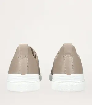 Zegna Shearling Triple Stitch Secondskin Sneakers - Grey