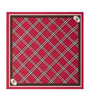 Burberry Silk Check Scarf - Red