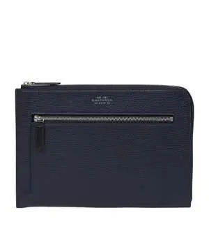 Smythson Leather Organiser Pouch - Blue