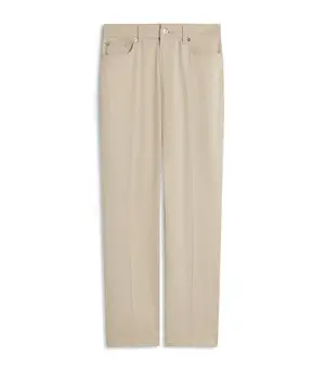 Dunhill Wool-blend Straight Leg Denim Trousers - Beige
