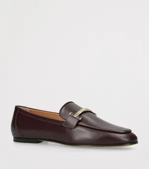 TOD'S Leather Barretta Moccasins - Brown