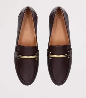 TOD'S Leather Barretta Moccasins - Brown