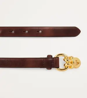 Sandro Leather Belt With Chain Buckle - Brown