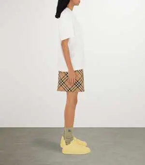 Burberry Twill Check Shorts - Yellow