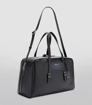 Santoni Leather Weekend Bag - Black