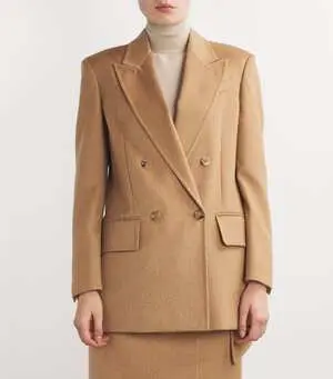 Max Mara Camel Hair Double-breasted Blazer - Beige