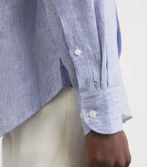 Paul & Shark Linen Stripe Shirt - Blue