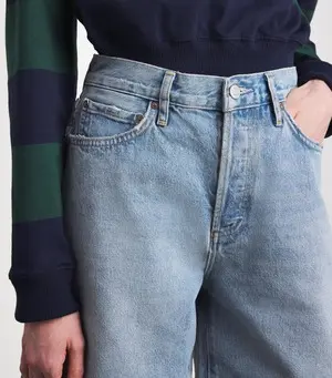 AGOLDE Dame Wide-leg Denim Shorts - Blue