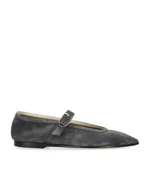 Le Monde Beryl Suede Mary Jane Ballet Flats