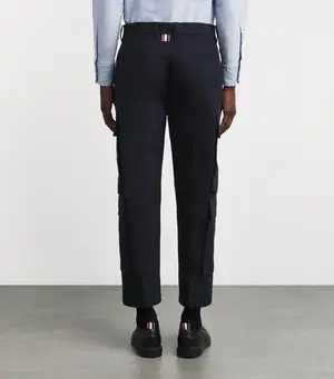 Thom Browne Cotton Cargo Trousers - Navy