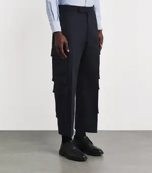 Thom Browne Cotton Cargo Trousers - Navy