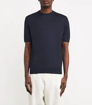 Colombo Cashmere-silk T-shirt - Navy