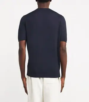 Colombo Cashmere-silk T-shirt - Navy