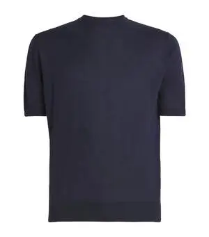Colombo Cashmere-silk T-shirt - Navy
