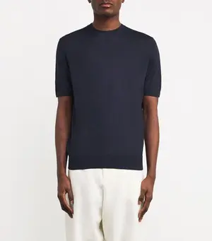 Colombo Cashmere-silk T-shirt - Navy