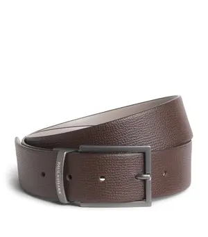 Paul & Shark Leather Reversible Belt - Brown
