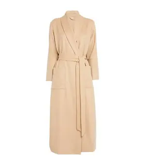 Olivia Von Halle Cashmere Logan Robe - Beige