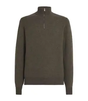Ralph Lauren Purple Label Cashmere Quarter-zip Sweater - Green