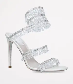 Rene Caovilla Satin Chandelier Sandals 105 - Grey